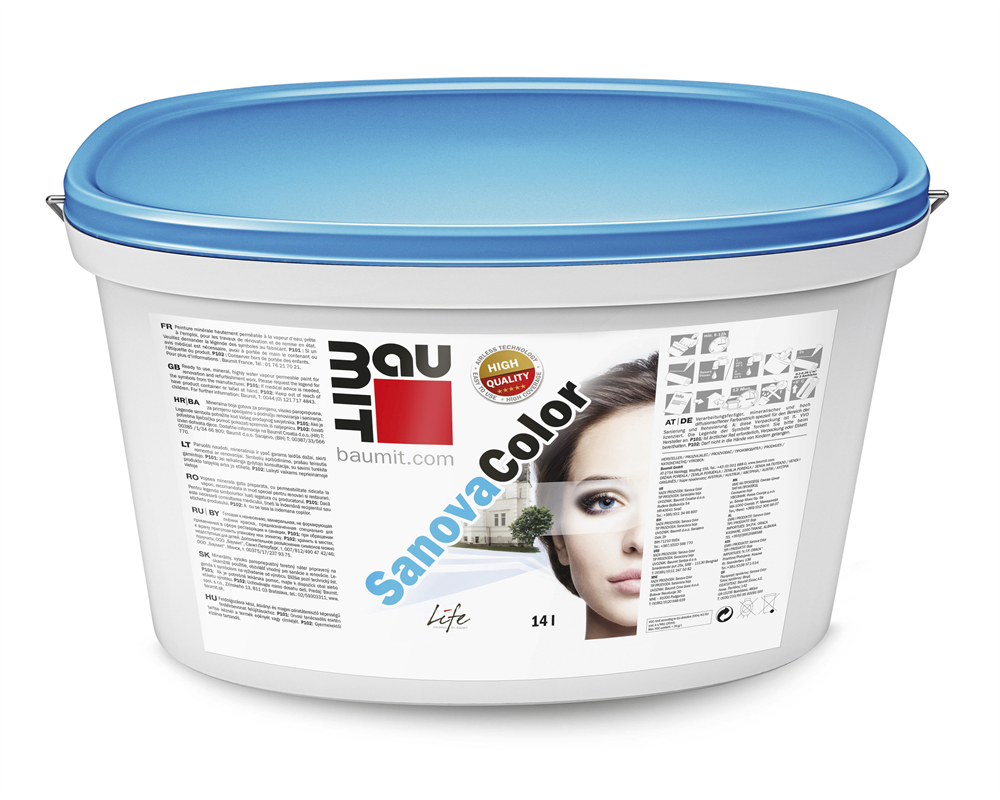 Baumit Sanova Color homlokzatfesték 14 L fehér 0019 - Anda Festékáruház ...