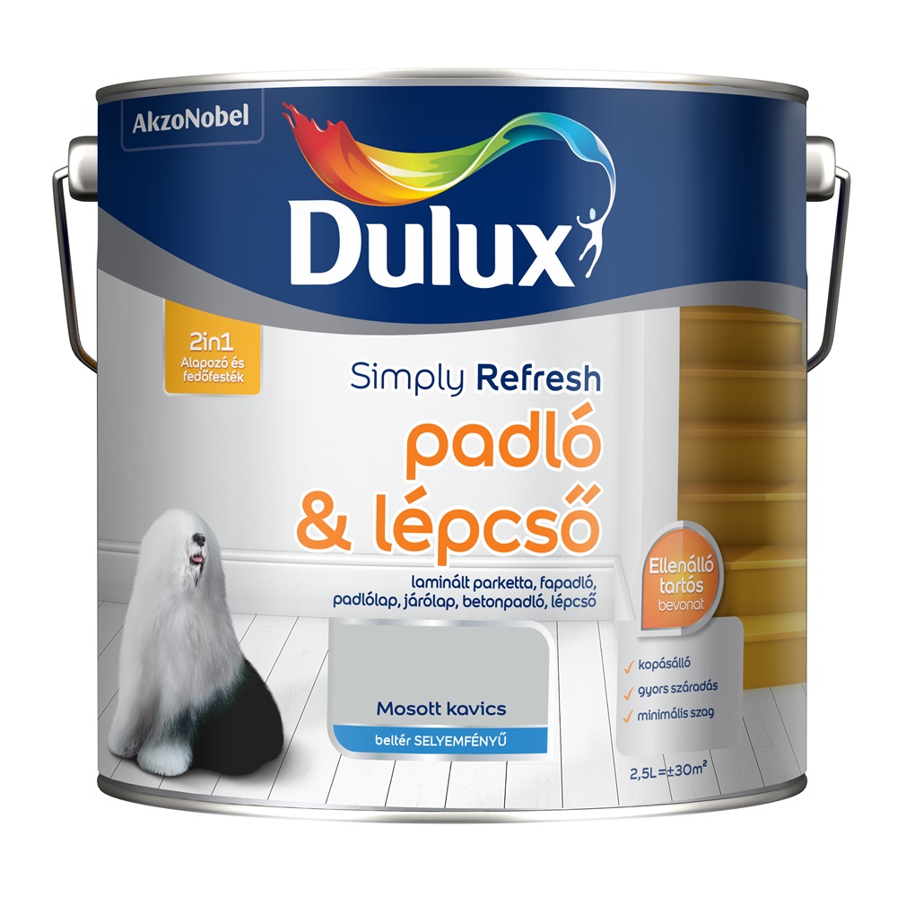 Dulux Simply Refresh Padló és &lépcsőfesték 2,5 L mosott kavics - Anda ...
